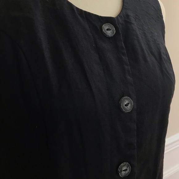 Valerie Stevens | Dresses | Valerie Stevens Black Linen Button Up Maxi ...